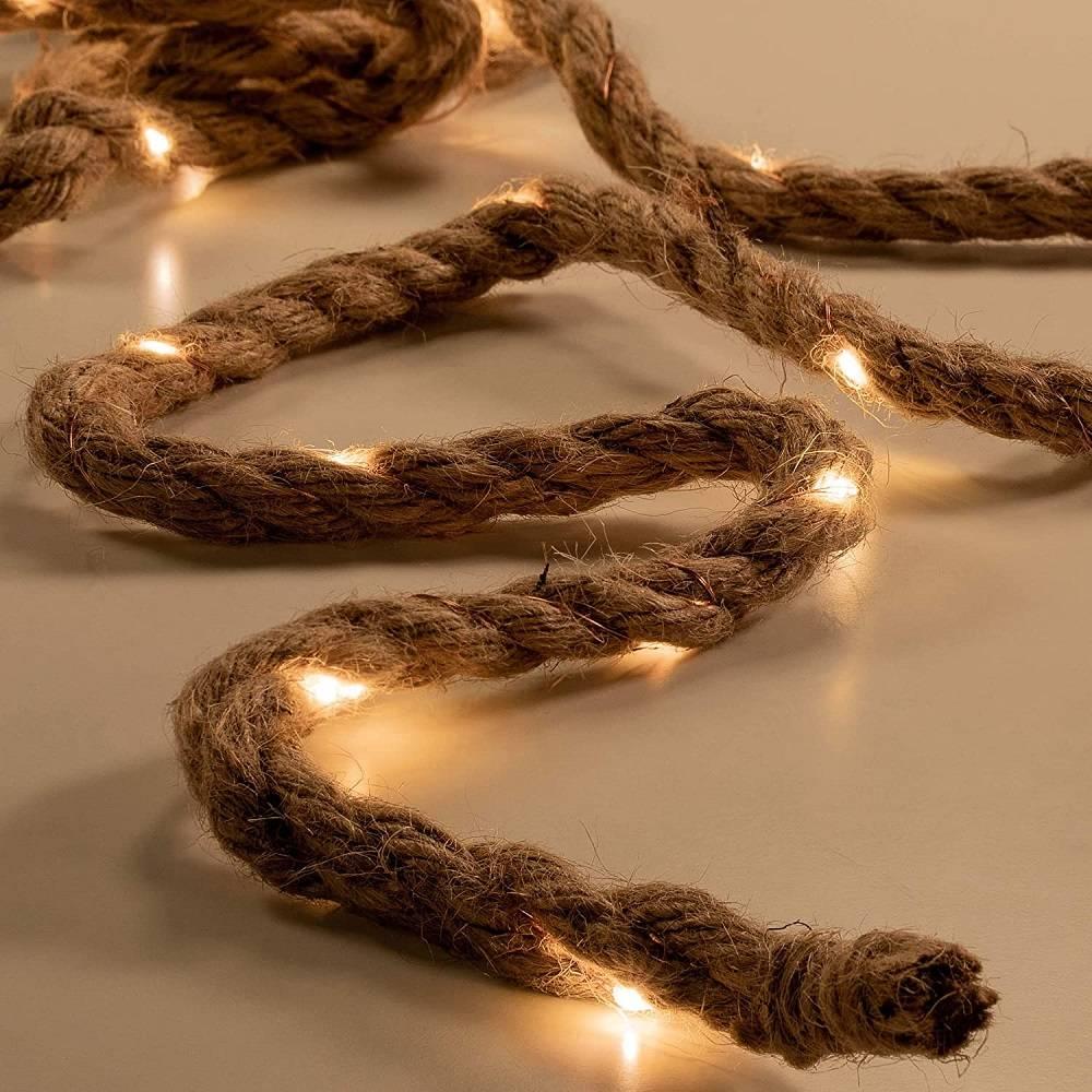 LED Lichterkette Deko-Seil 25 LED 2m innen warmweiß Batterie Timer BI11003